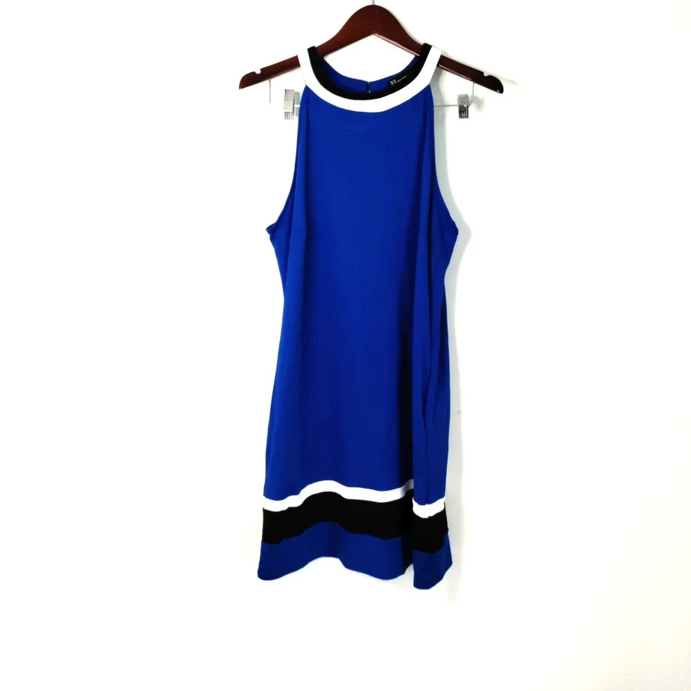 New York & Company | Dresses | Nyc Band Neck Blue Halter Pocket Beach ...